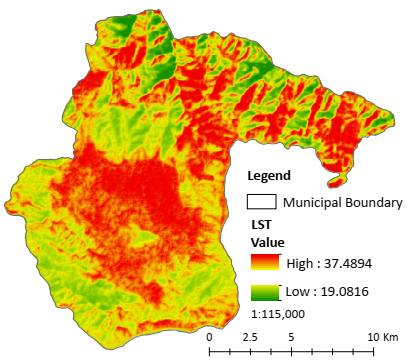 Figure 6. Land Surface Temperature Map : Factors Influencing the ...