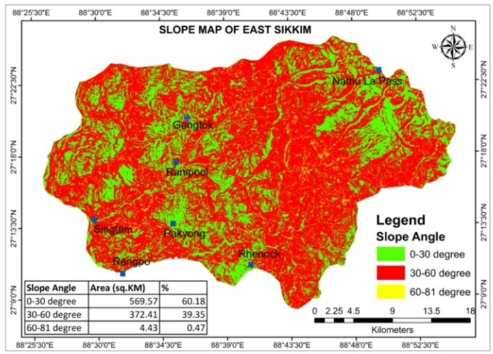 Figure 4. Slope map of the study area : Landslide Susceptibility ...