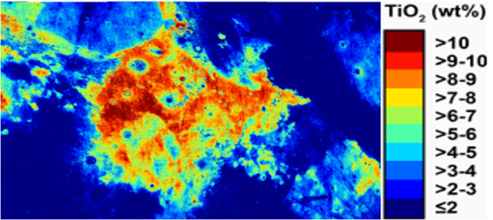 Figure 2. Map of Mare Tranquillitatis with TiO2 distribution : Space ...