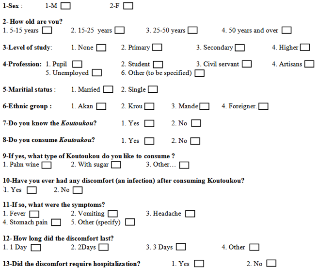 Risks Related to the Consumption a Traditional Drink ( Koutoukou ...