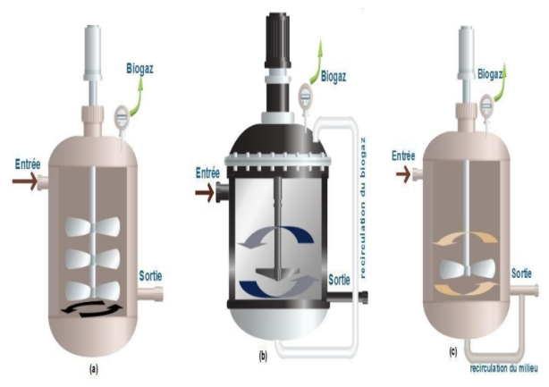 Figure 2. Examples of the perfectly mixed digester: a) mechanically by ...