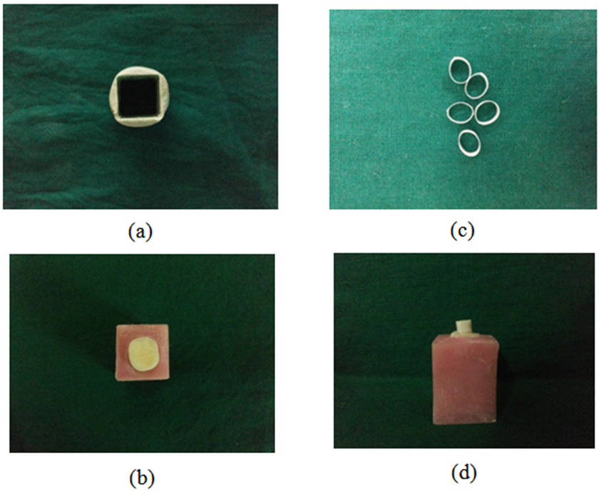 Figure 5. Preparation of Samples (a) putty mould (b) tooth embedded in ...