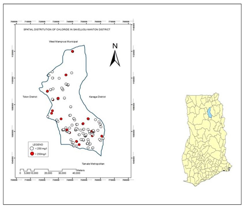 Figure 4a. Chloride concentration map of Savelugu-Nanton Municipality ...