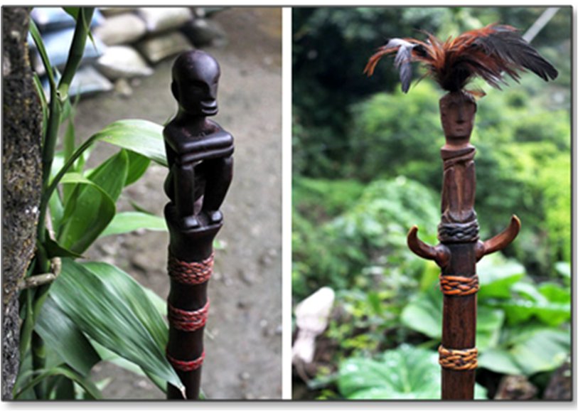 Figure 10. Two fancy walking sticks for sale in Batad : Following ...